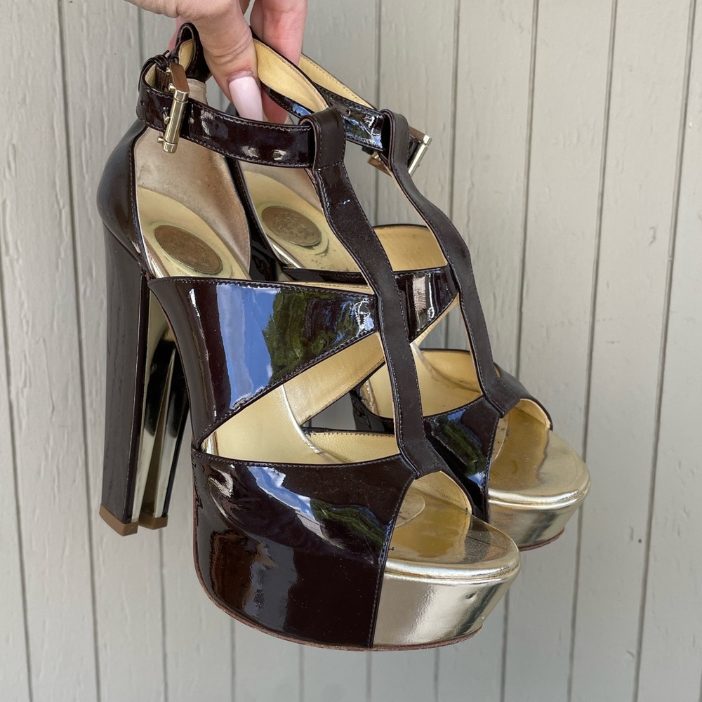 Versace Brown Patent Leather Platforms - Gem